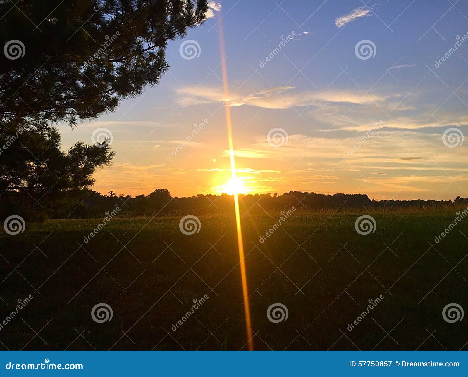 Puesta Del Sol En Primavera Imagen de archivo - Imagen de tarde ...