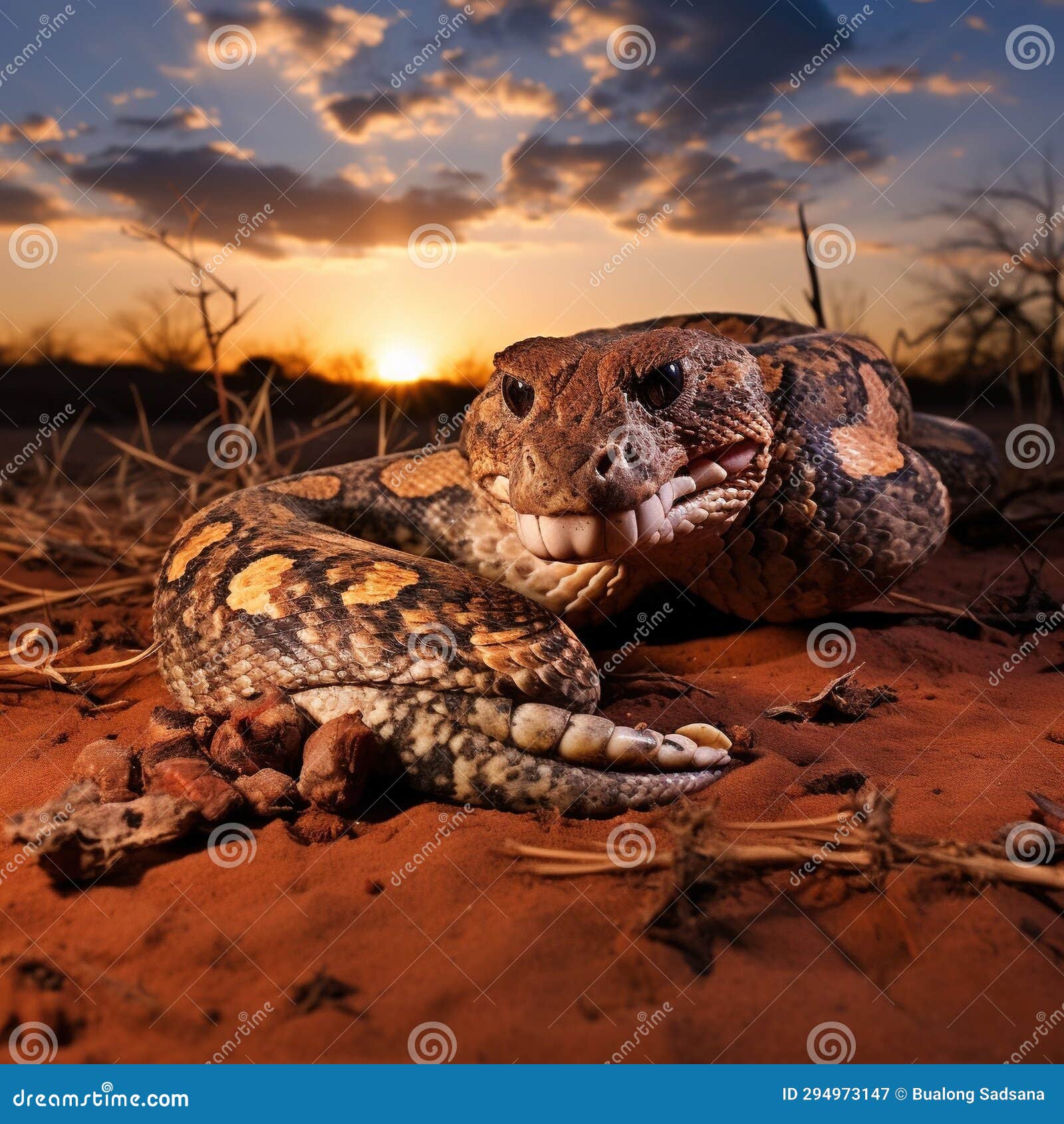 Puff Adder Feeding On A Mouse Made With Generative AI Illustration ...