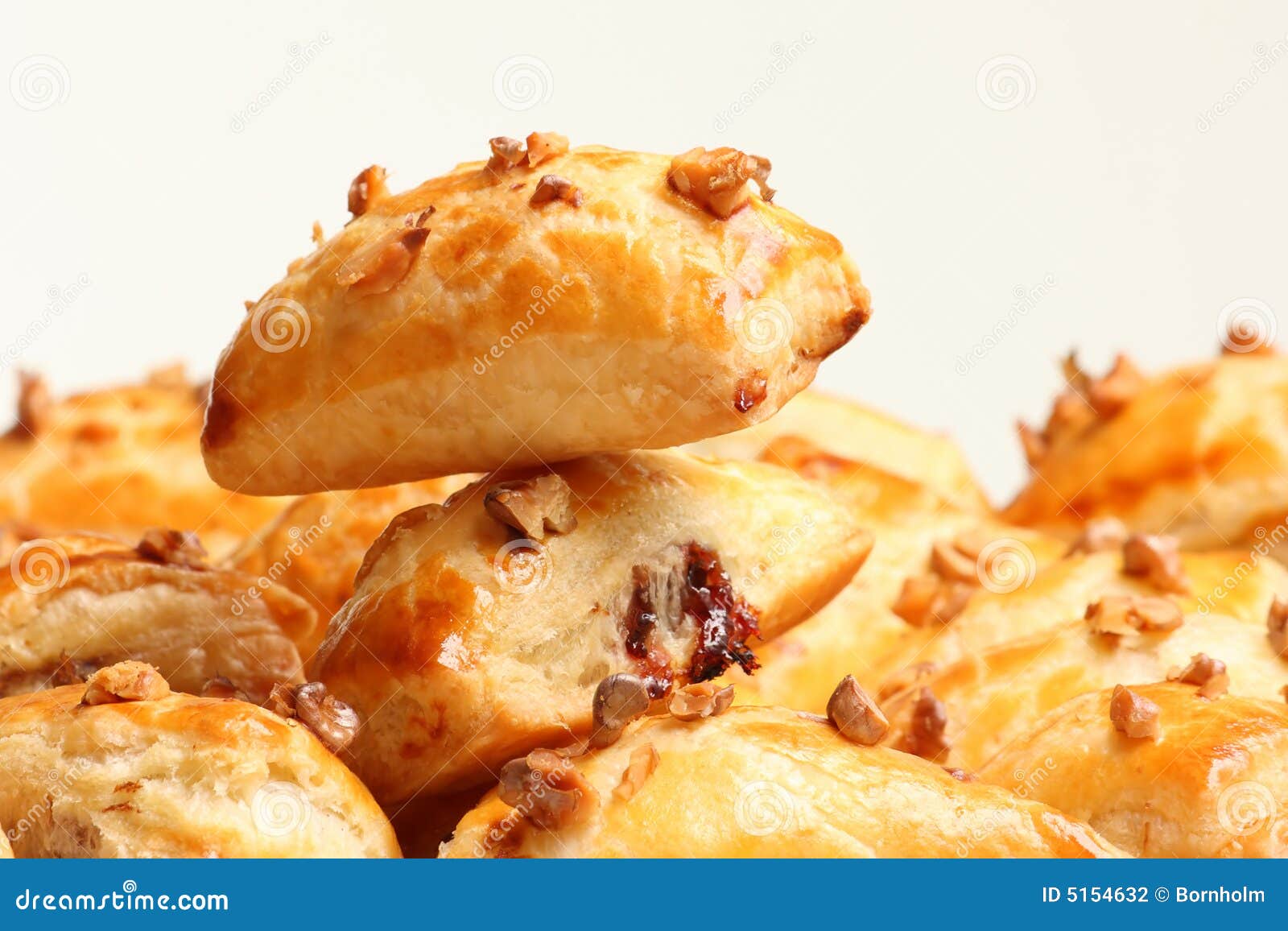 Puff cakes with walnuts stock photo. Image of pastry, macro - 5154632