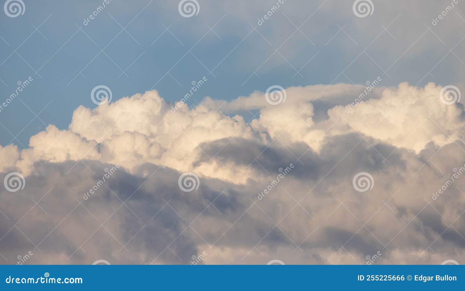 Puff Clouds in the Sky during Sunset. Stock Photo - Image of blue ...