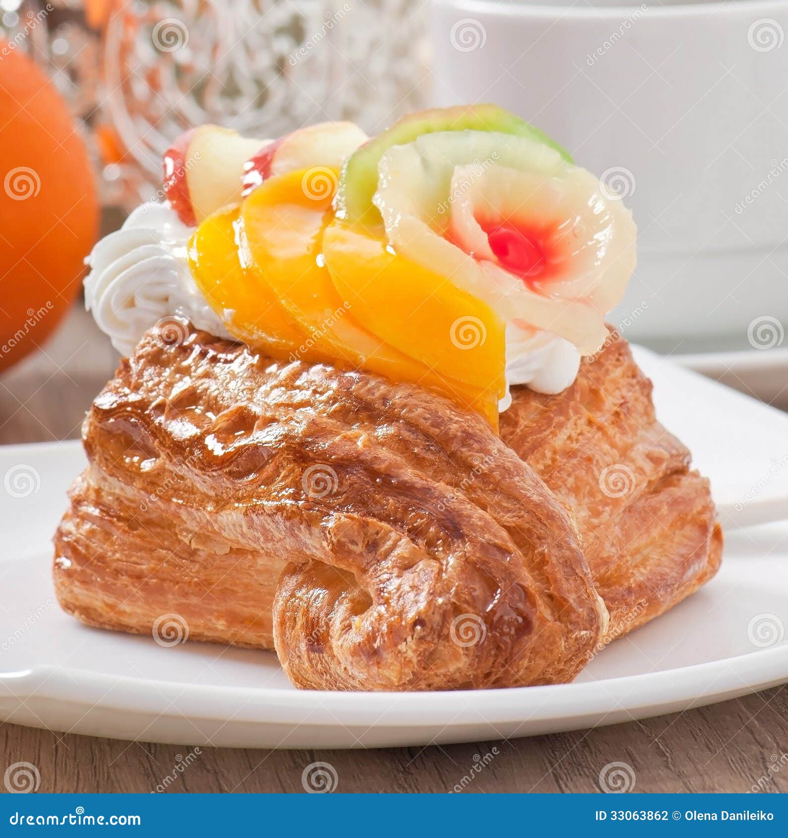 Puff with fruit stock photo. Image of macro, fresh, confectionery ...