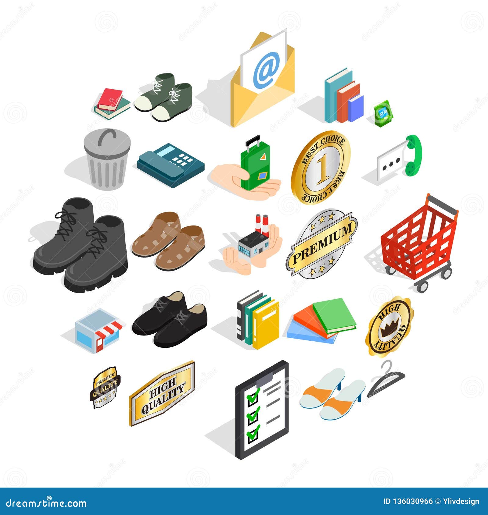 Puff Icons Set, Isometric Style Stock Vector - Illustration of ...