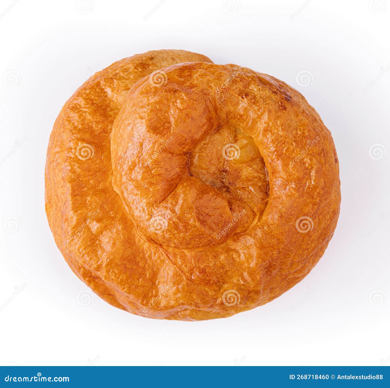 Puff Pastry Bun Rolled Up in the Form of a Snail Stock Photo - Image of ...