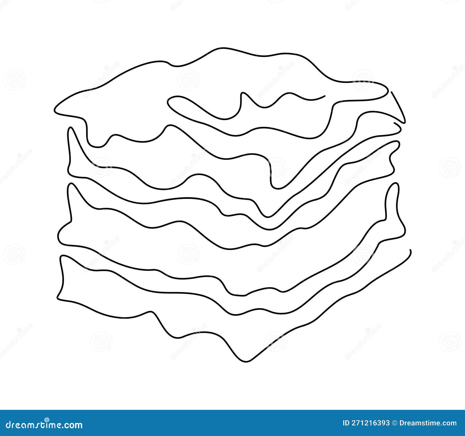 Puff Pastry Cake Line Art Dessert Stock Vector - Illustration of ...