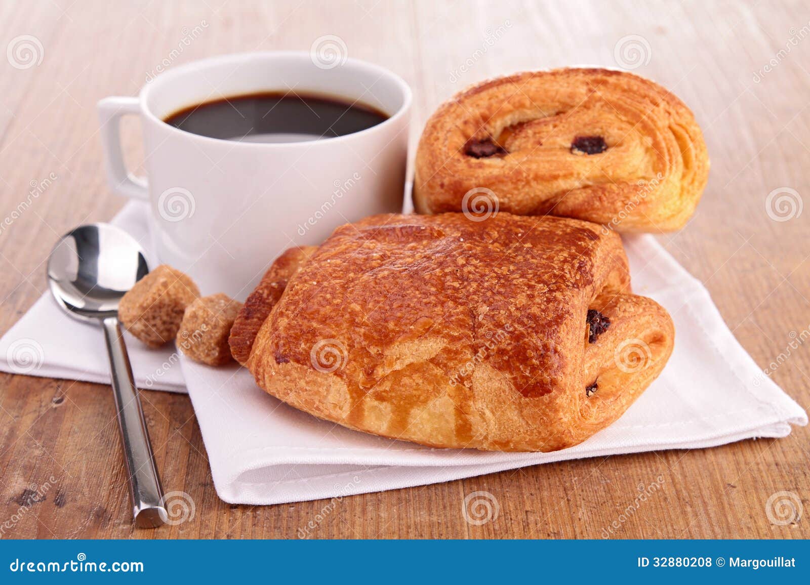 Puff pastry and coffee cup stock photo. Image of bakery - 32880208