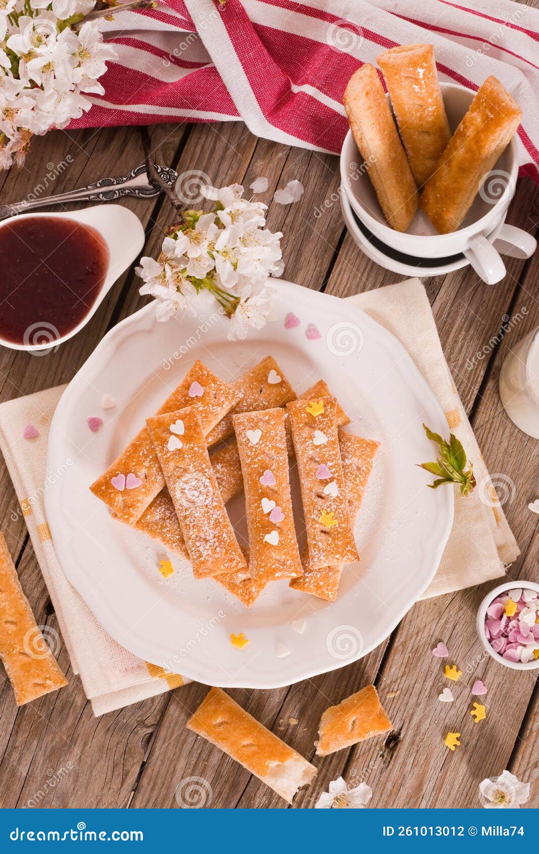 Puff pastry cookies. stock photo. Image of fresh, homemade - 261013012