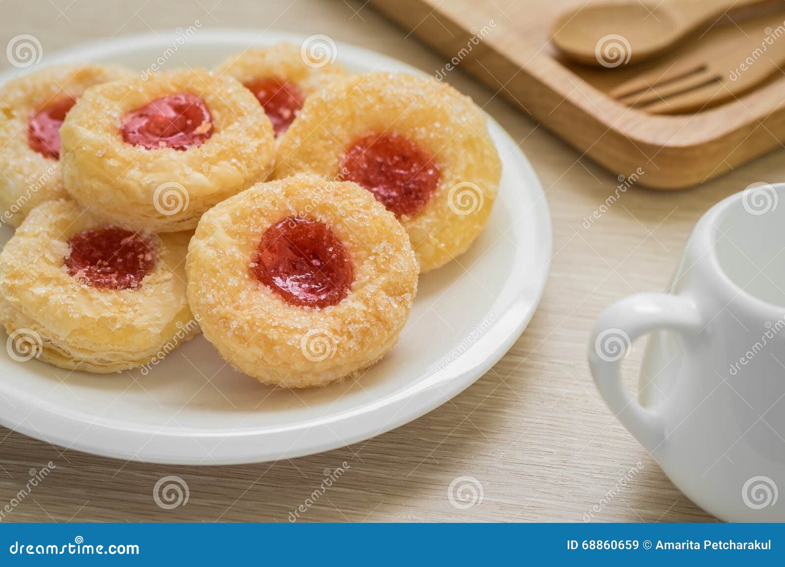 Puff Pastry Cookies Filled with Jam Stock Image - Image of biscuit ...