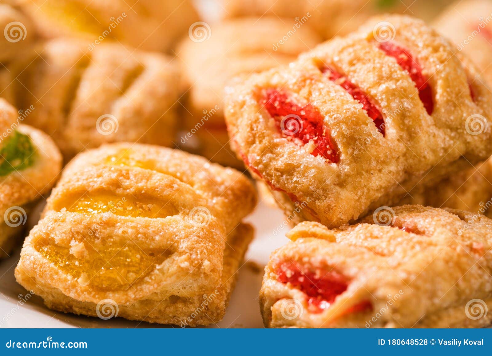 Puff Pastry Cookies with Jam Stock Photo - Image of jelly, fresh: 180648528