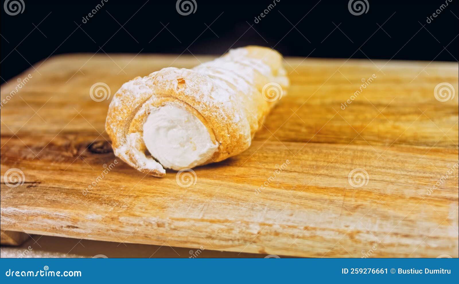 Puff Pastry with Cream. the Cake is Round in Shape Stock Image - Image ...