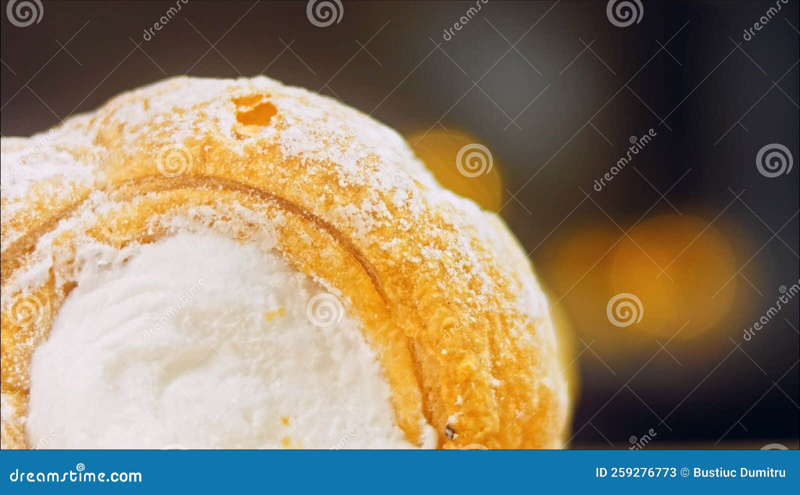 Puff Pastry with Cream. the Cake is Round in Shape Stock Image - Image ...