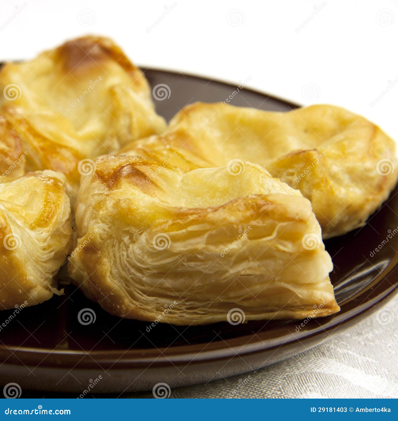 Puff pastry with custard stock image. Image of brown - 29181403