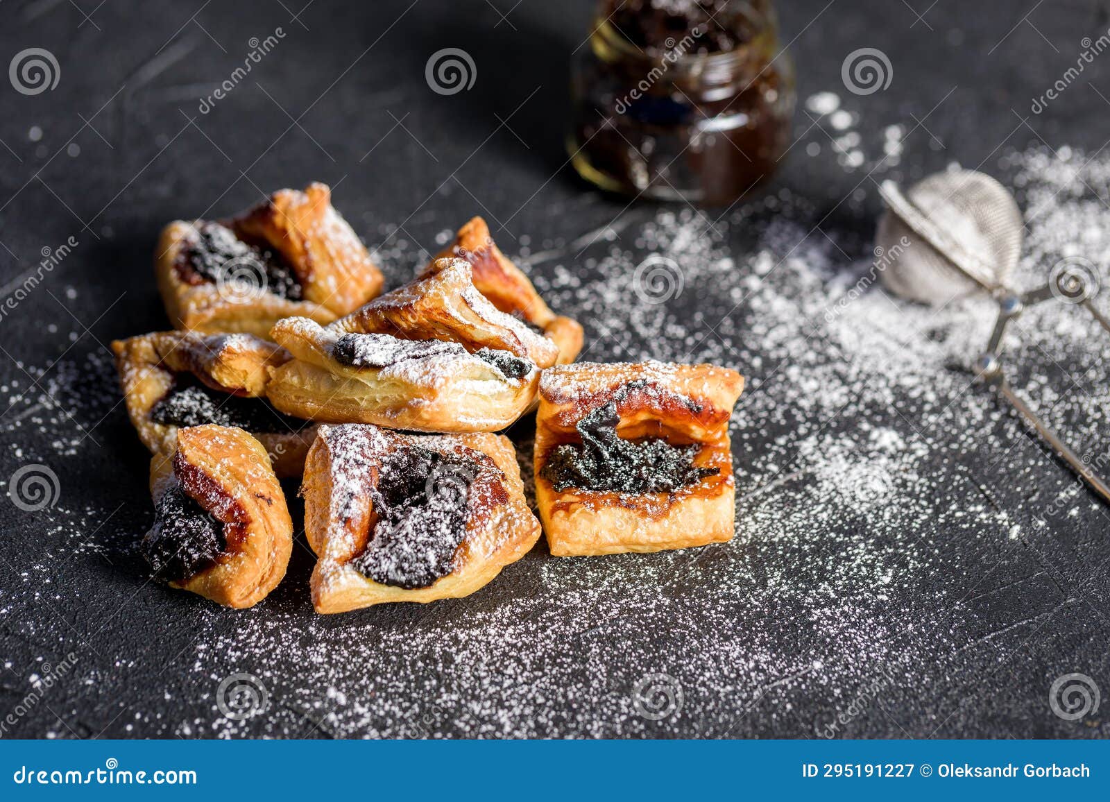 Puff pastry with jam stock image. Image of pastries - 295191227