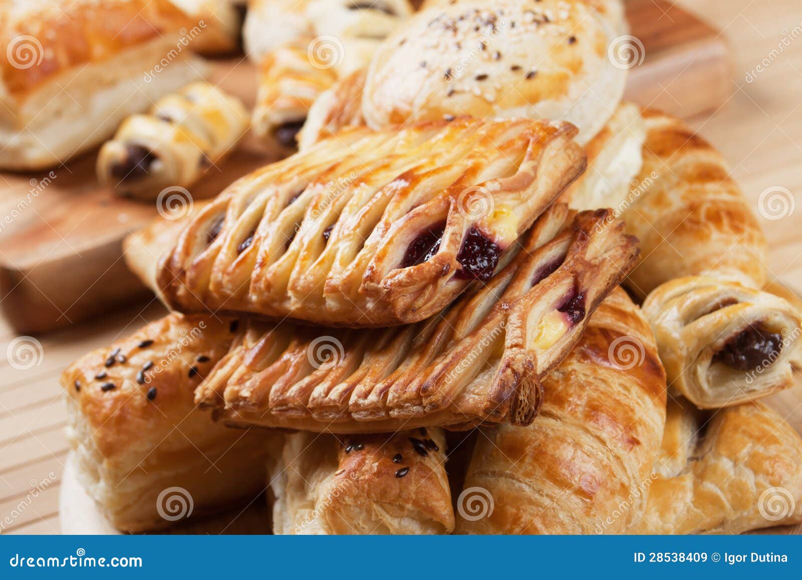 Puff Pastry with Jam Filling Stock Image - Image of photograph, food ...