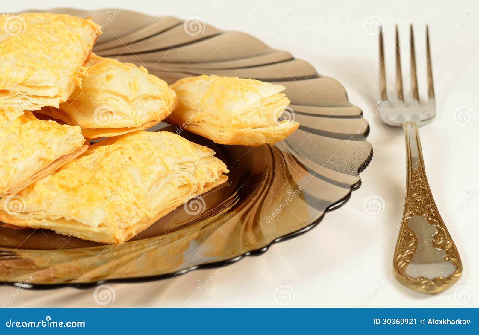 Puff pastry on the plate stock image. Image of health - 30369921