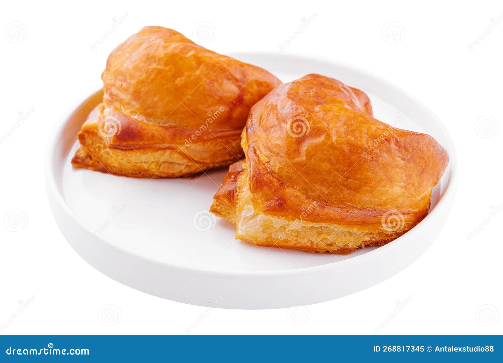 Puff Pastry on Plate on White Stock Image - Image of french, dinner ...