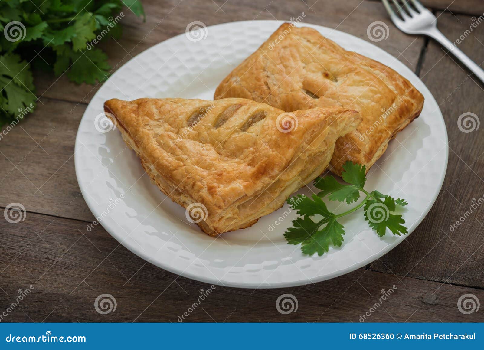 Puff pastry on plate stock photo. Image of crust, crisp - 68526360