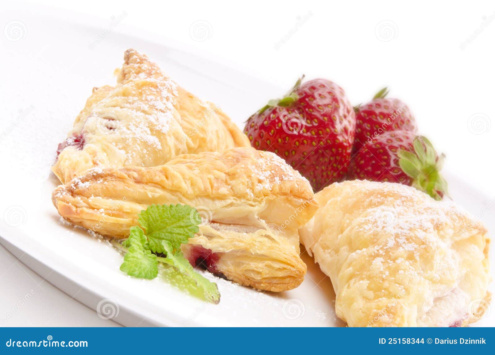 Puff Pastry Pockets with Strawberry Stock Photo - Image of nature, food ...