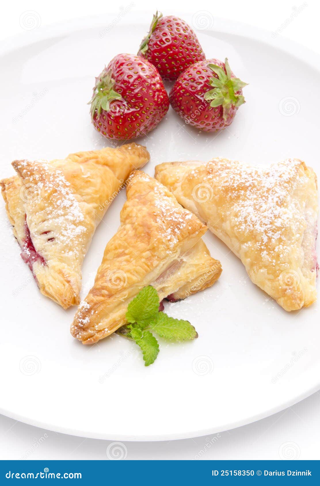Puff Pastry Pockets with Strawberry Stock Photo - Image of pastry ...
