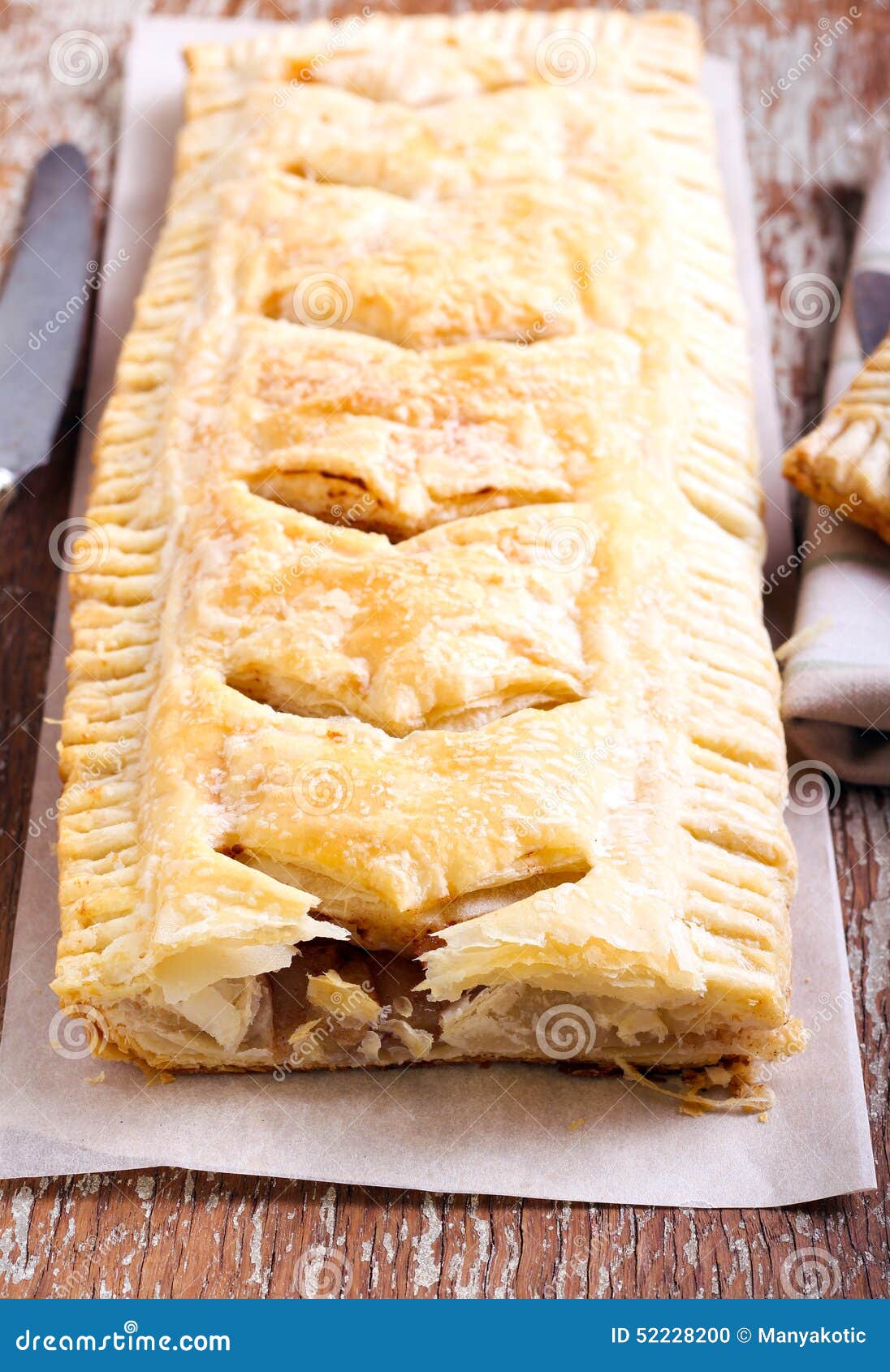 Puff pastry rectangle cake stock photo. Image of lunch - 52228200
