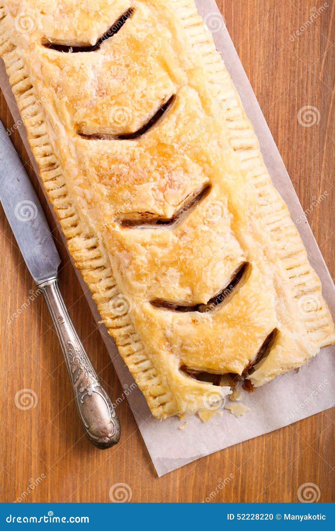 Puff pastry rectangle cake stock photo. Image of lunch - 52228220