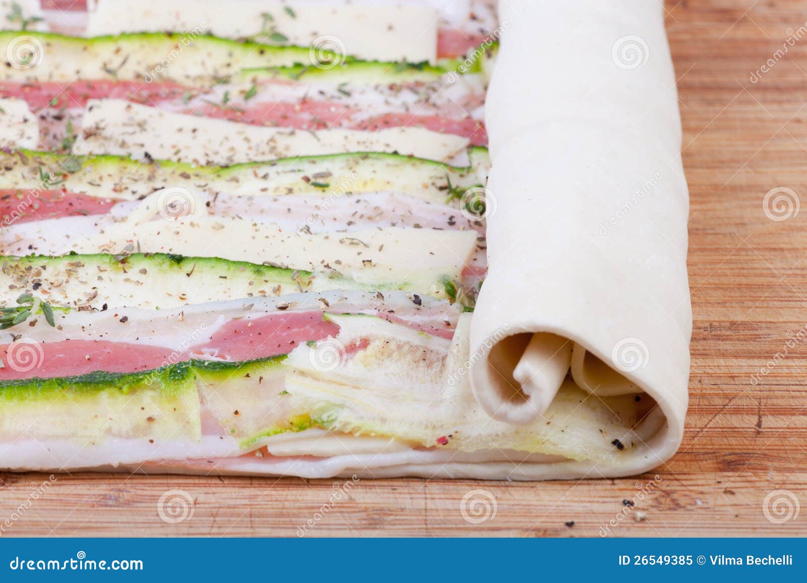 Puff Pastry Roll with Parma Ham Stock Image - Image of puff, cheese ...