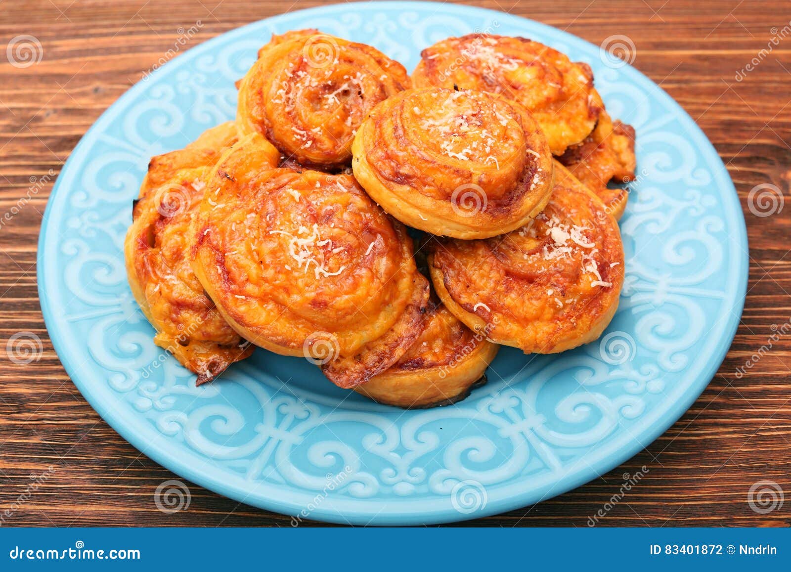 Puff Pastry Rolls with Ham and Cheese Stock Photo - Image of meat, puff ...
