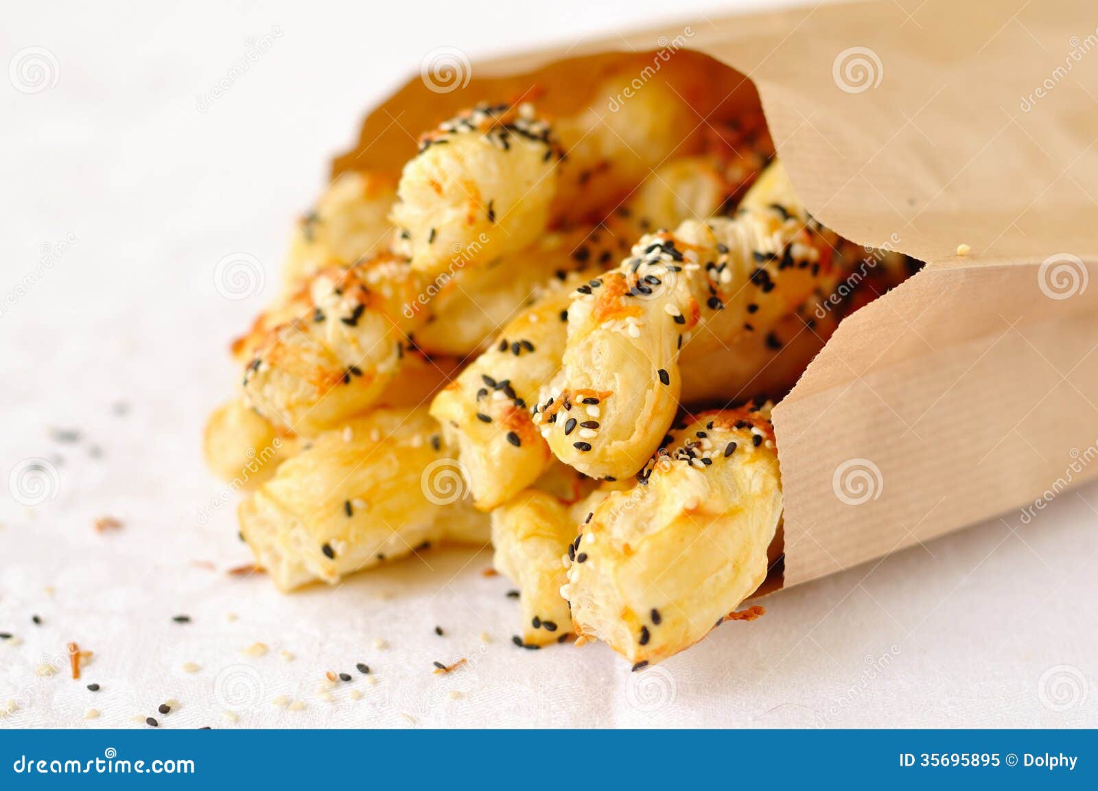 Puff Pastry Sticks with Sesame Seeds Stock Image - Image of bread ...