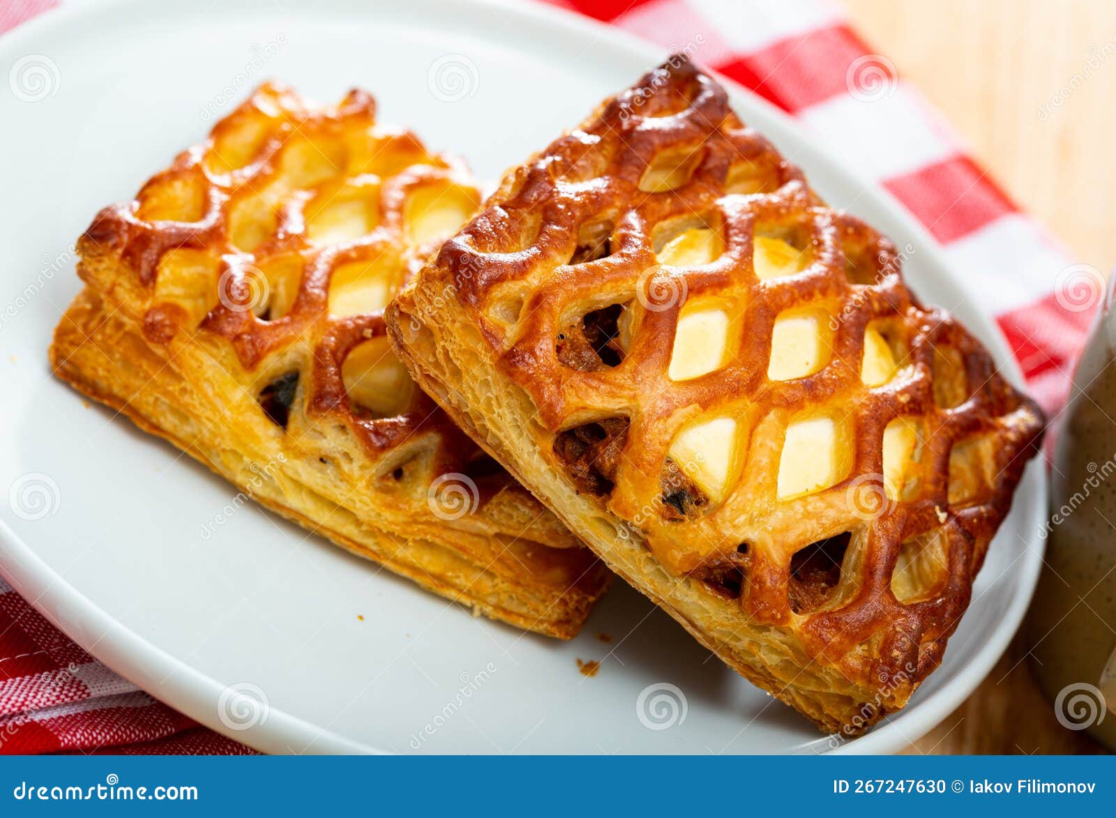 Puff Pastry Stuffed with Cheese Stock Photo - Image of dish, cheese ...