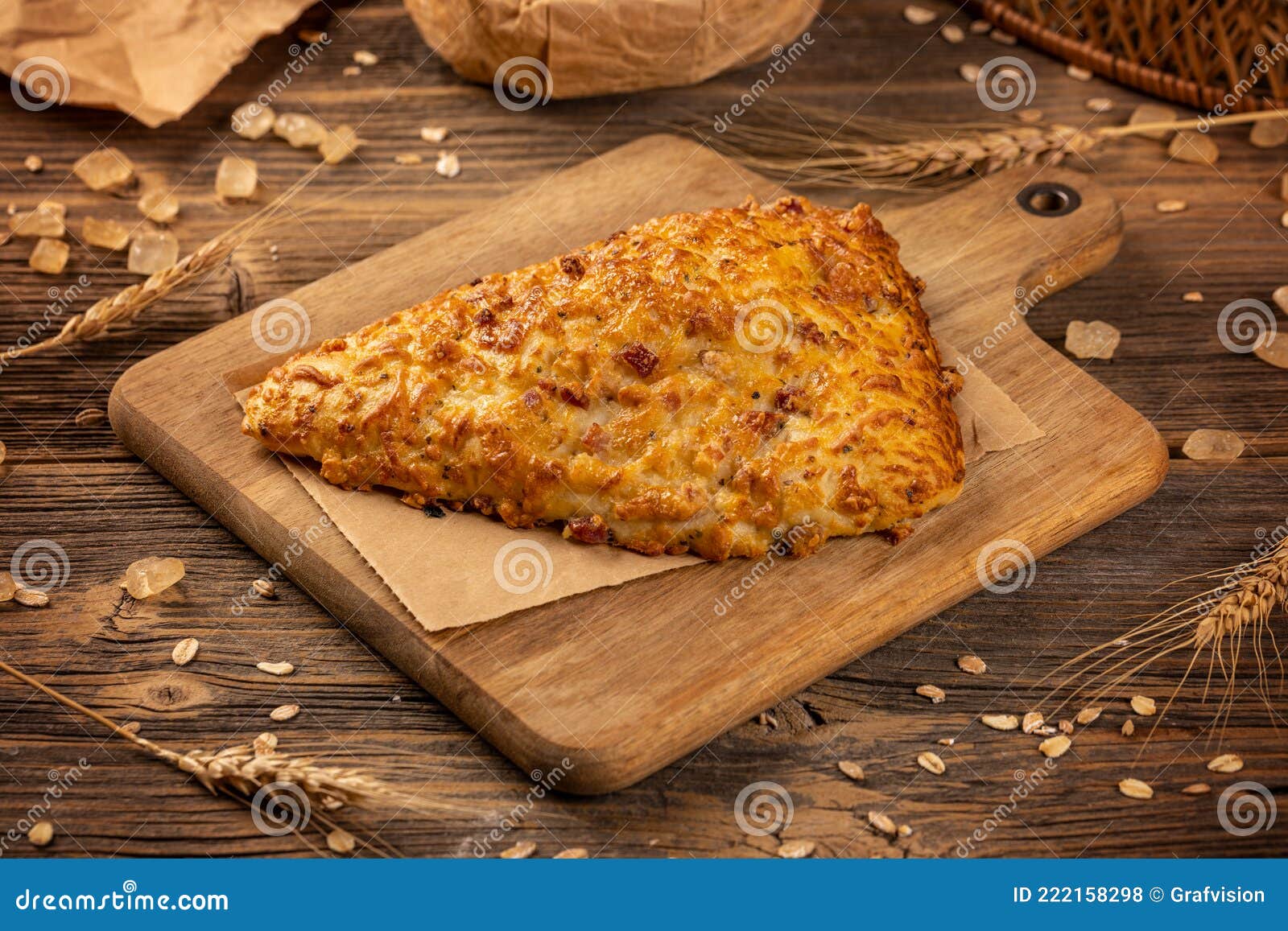 Puff Pastry Triangle with Cheese Stock Photo - Image of bakery ...