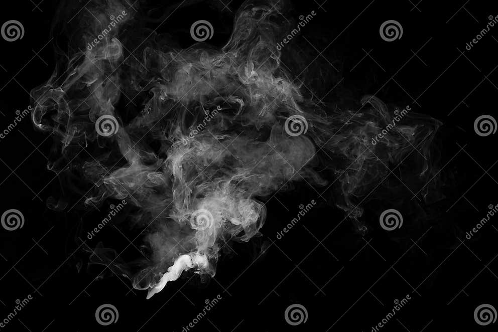 Puff of Smoke on a Black Background Stock Illustration - Illustration ...