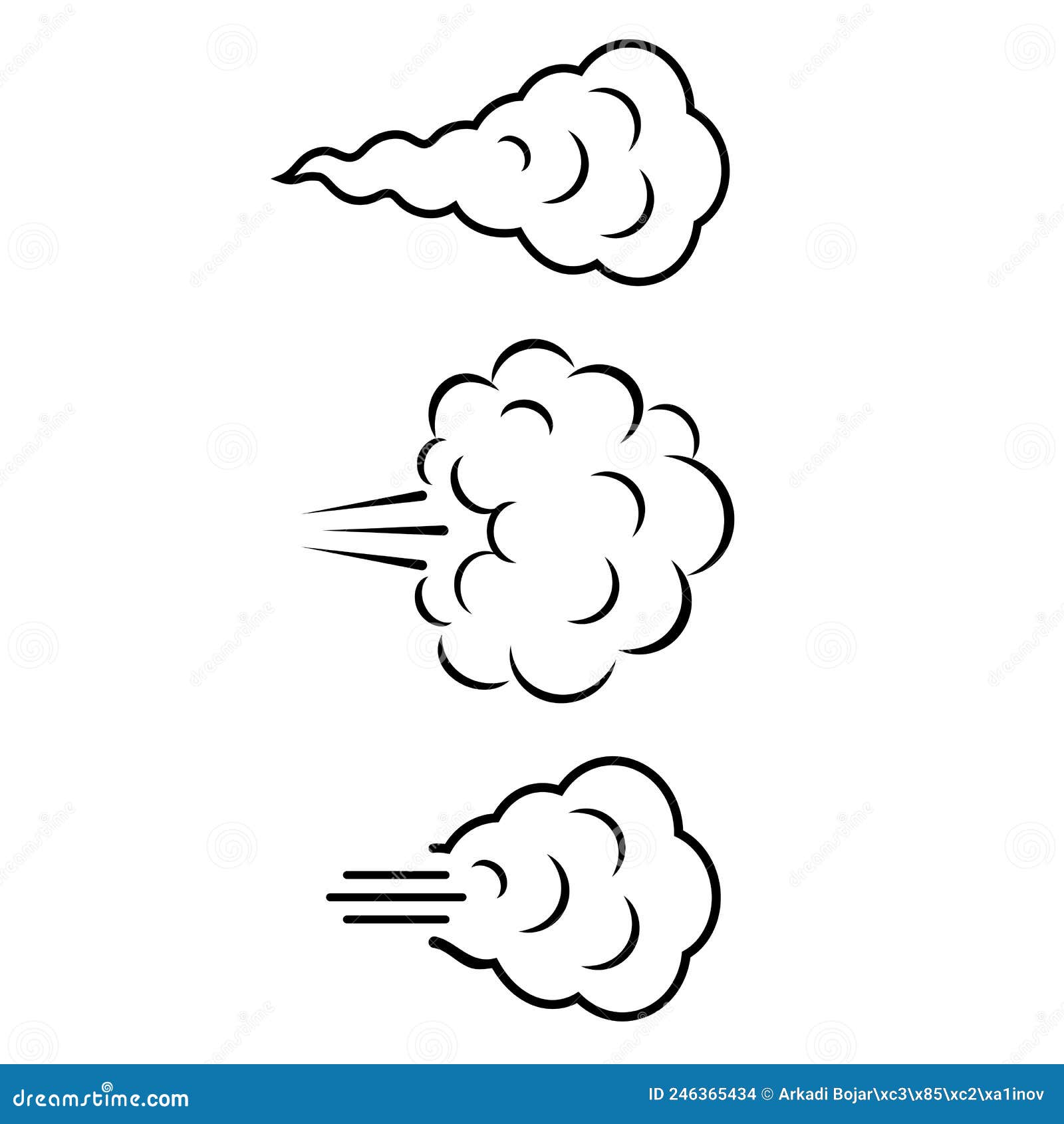 Puff Of Wind, Air Cloud Vector Cartoon | CartoonDealer.com #246365434