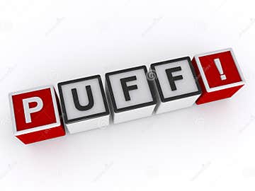 Puff word block on white stock illustration. Illustration of crash ...