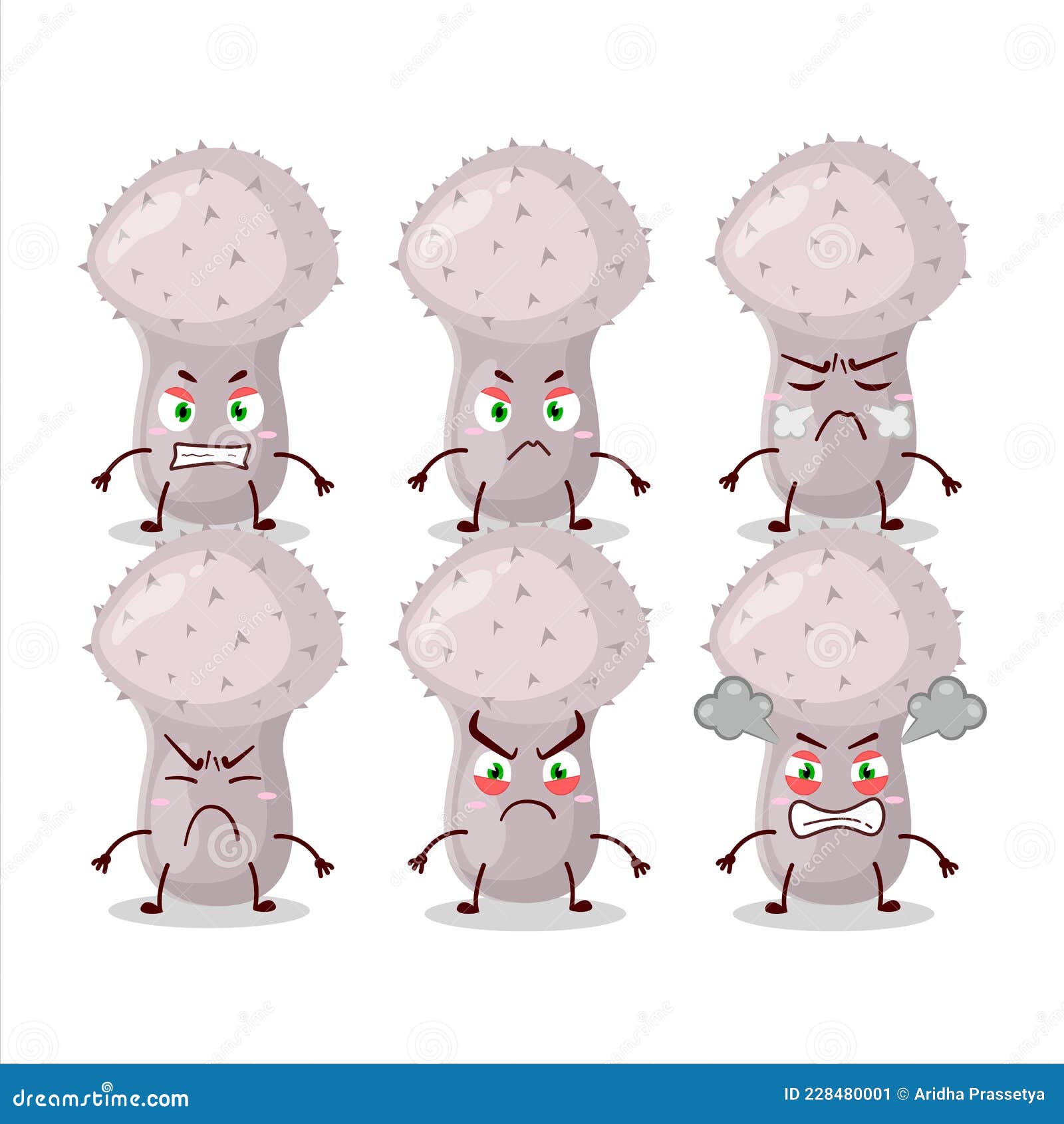 Puffball Cartoon Character with Various Angry Expressions Stock ...