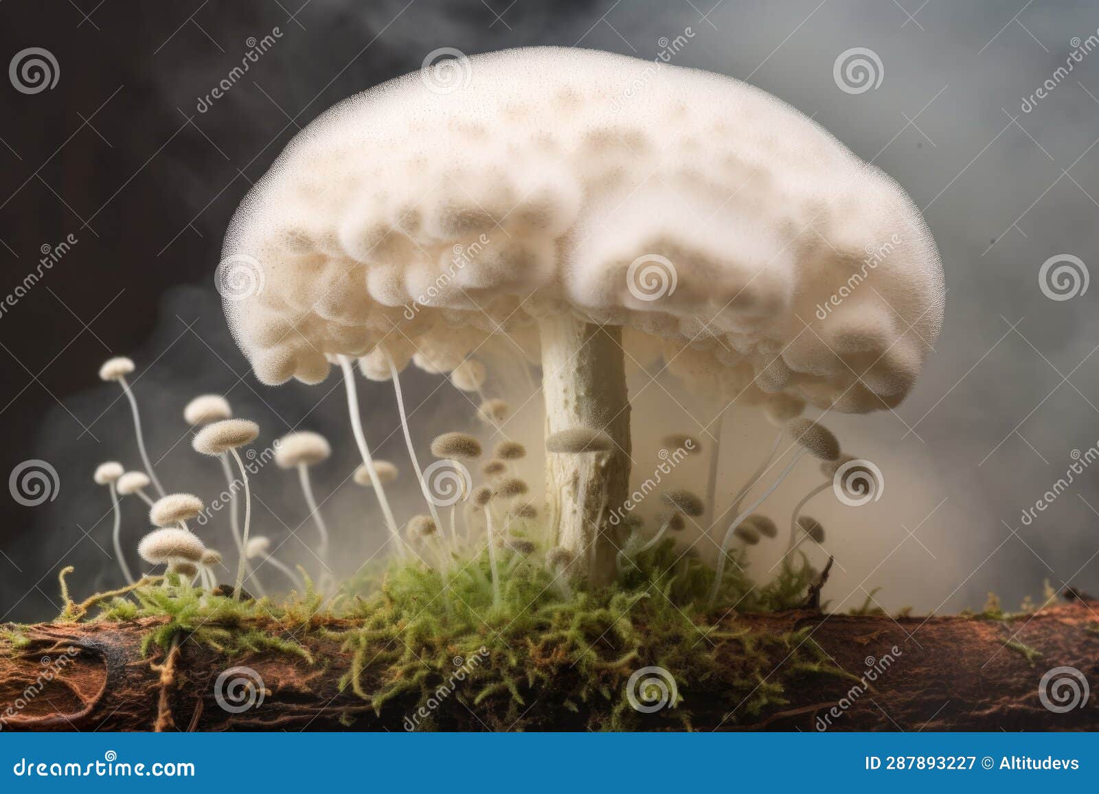 Puffball Mushroom Bursting with Cloud of Spores Stock Illustration ...
