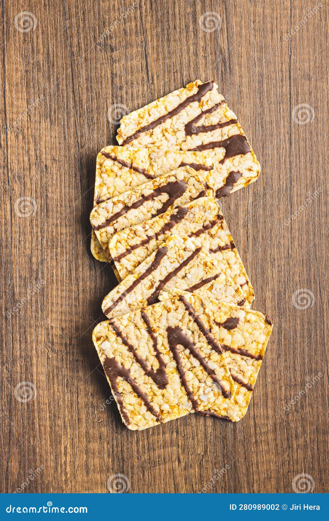 Puffed Corn Crackers Chocolate Covered on Wooden Table Stock Photo ...