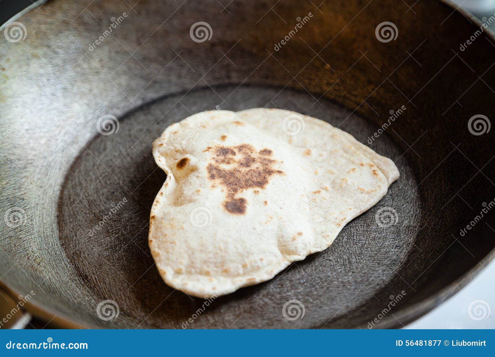 Puffed Indian bread puri stock image. Image of dinner - 56481877