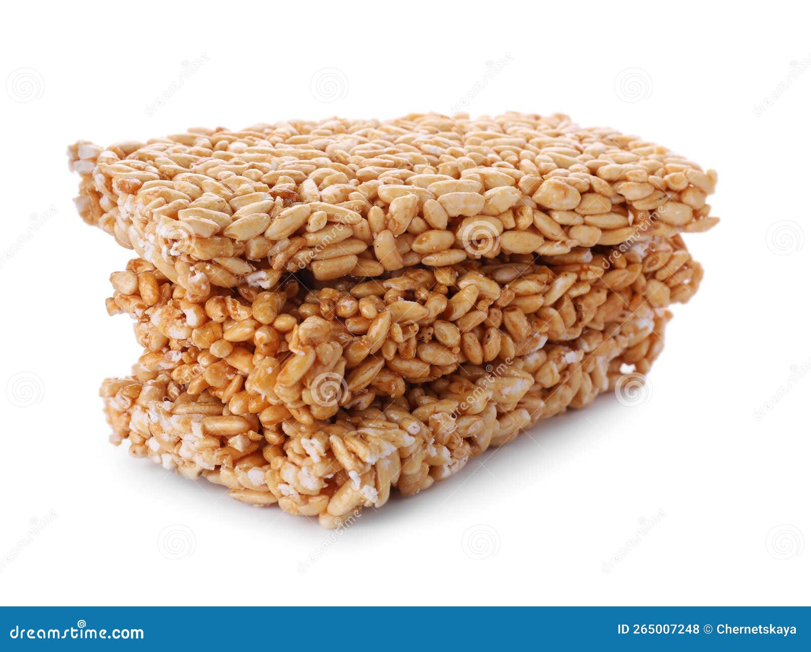 Puffed Rice Bars Kozinaki on White Background Stock Photo - Image of ...