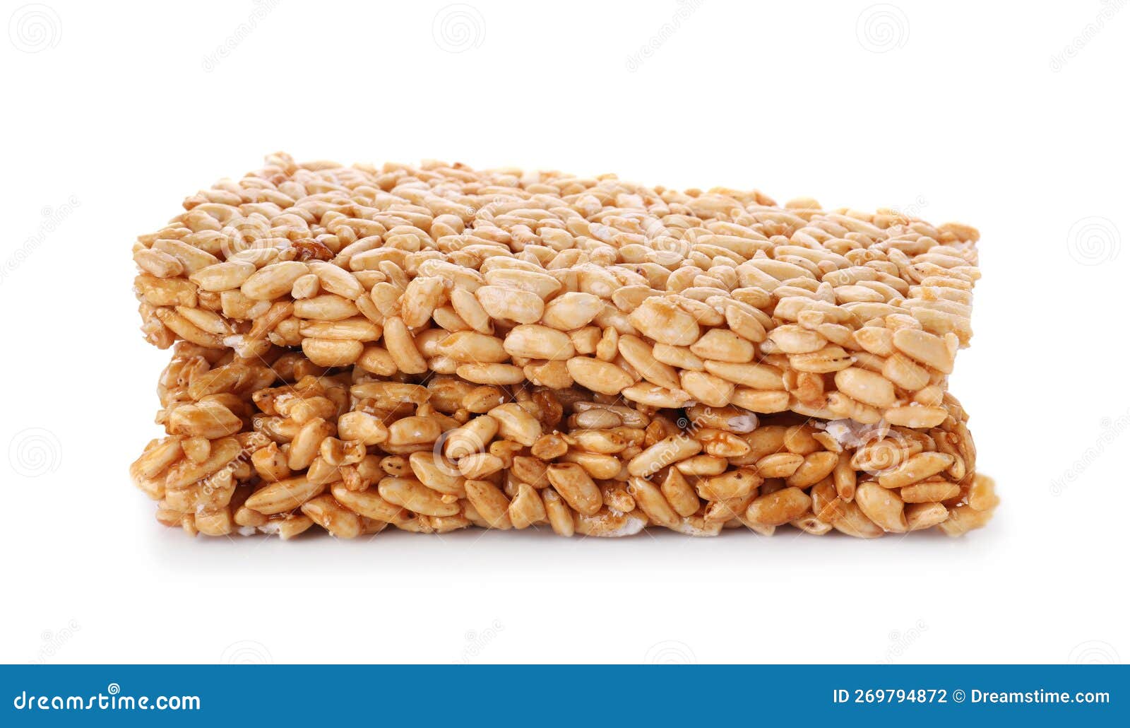 Puffed Rice Bars (kozinaki) on White Background Stock Photo - Image of ...