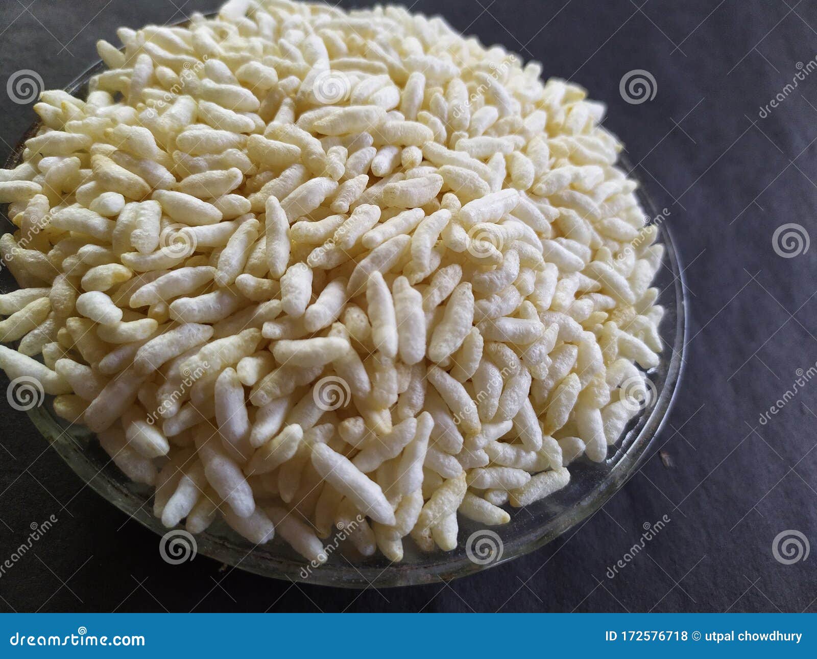 Puffed rice in a bowl stock photo. Image of ingredient - 172576718