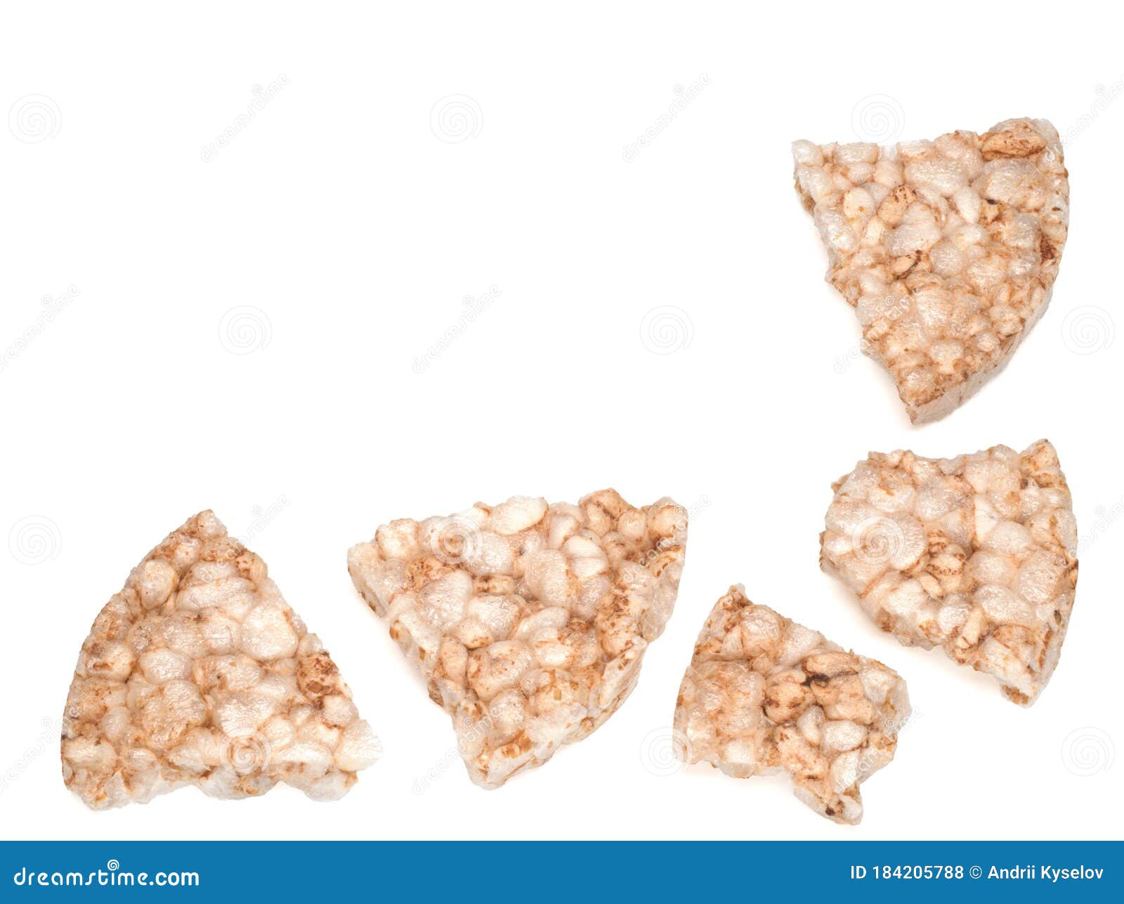 Puffed Rice Bread Isolated on White Background, Pieces of Diet Crispy ...