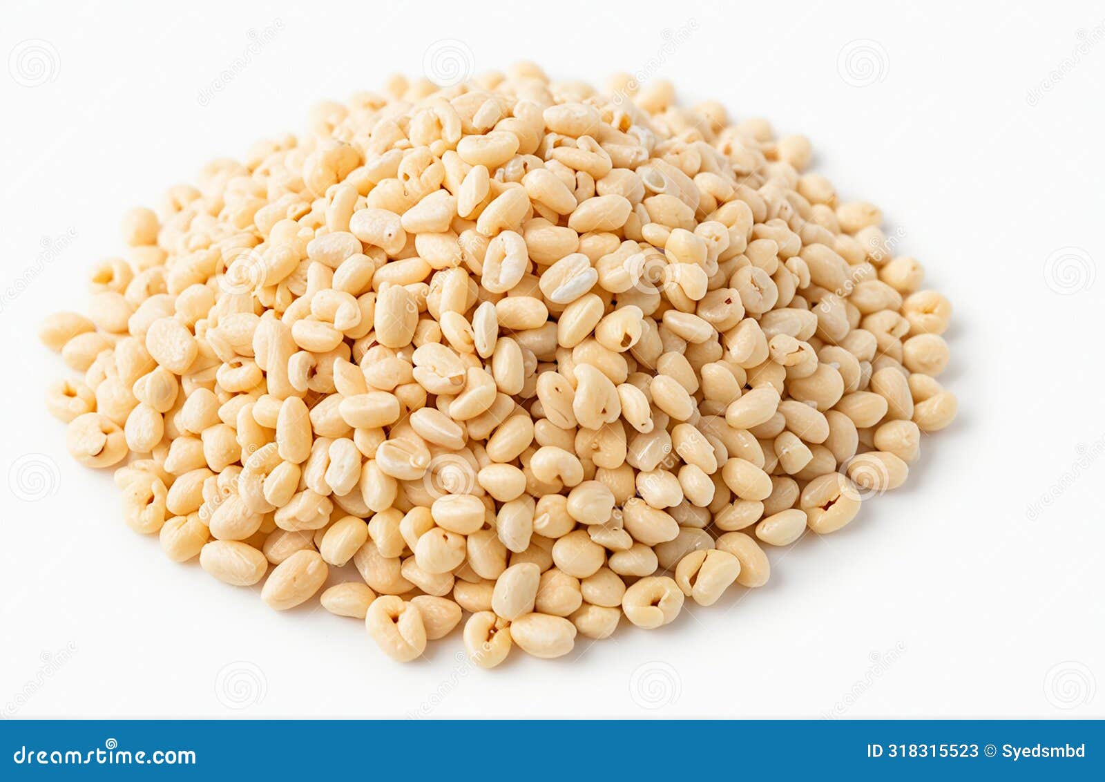 Crispy Puffed Rice Ball With A Golden Texture, Presented On A White ...