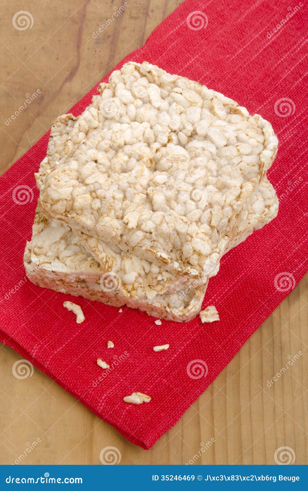 Puffed rice on a red cloth stock image. Image of food - 35246469