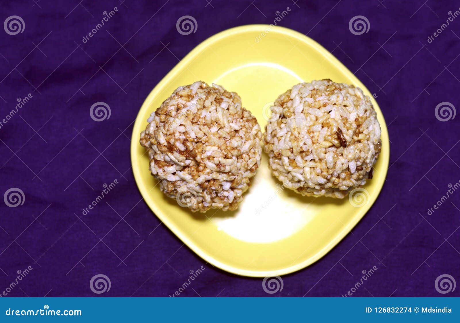 Puffed rice sweet balls stock photo. Image of ball, food - 126832274