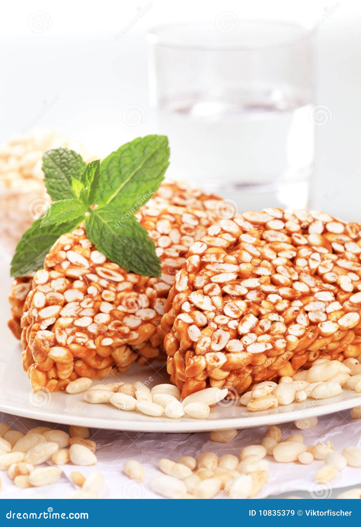 Puffed rice treats stock image. Image of caramel, confection - 10835379