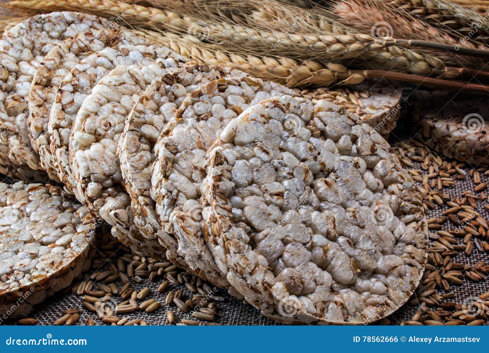 Puffed Wheat Cake and Grains Stock Photo - Image of organic, stem: 78562666