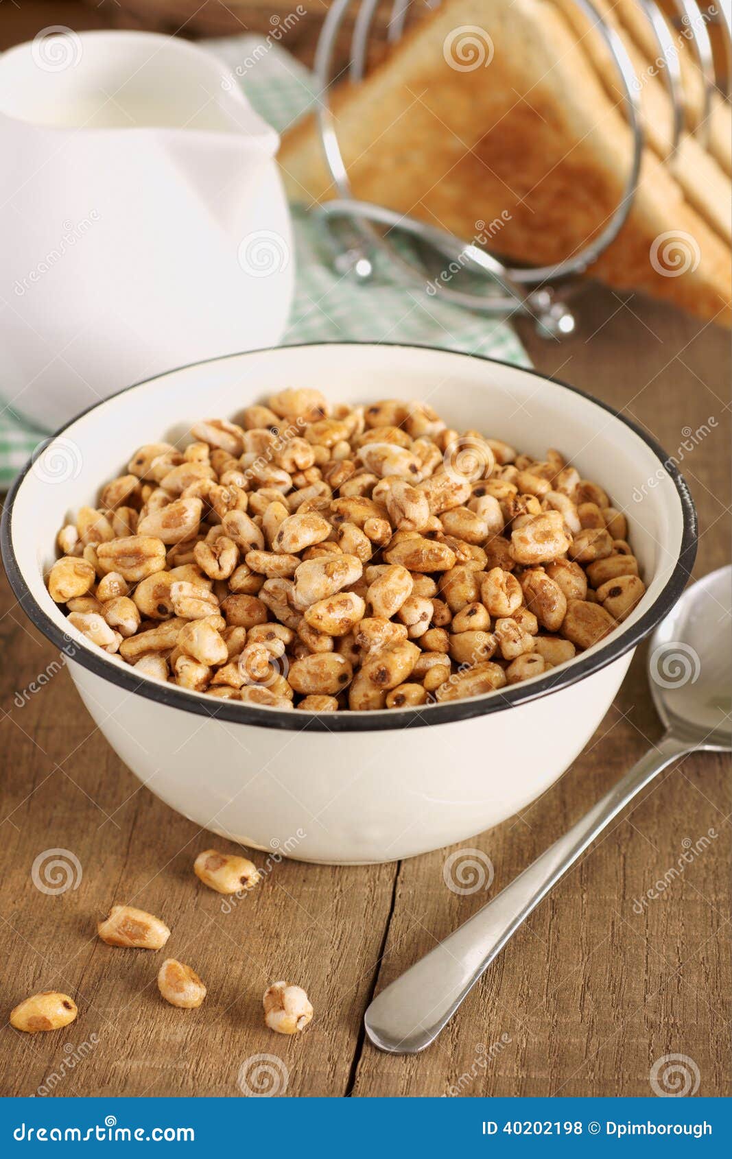 Puffed Wheat Cereal stock photo. Image of grain, food - 40202198