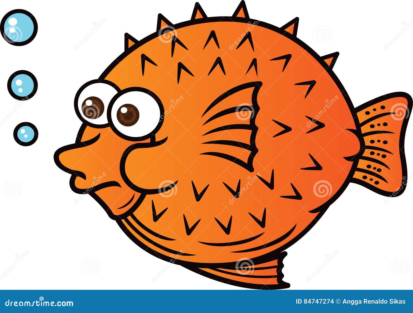 Puffer Fish Cartoon Charecter Stock Vector - Illustration of drawing ...
