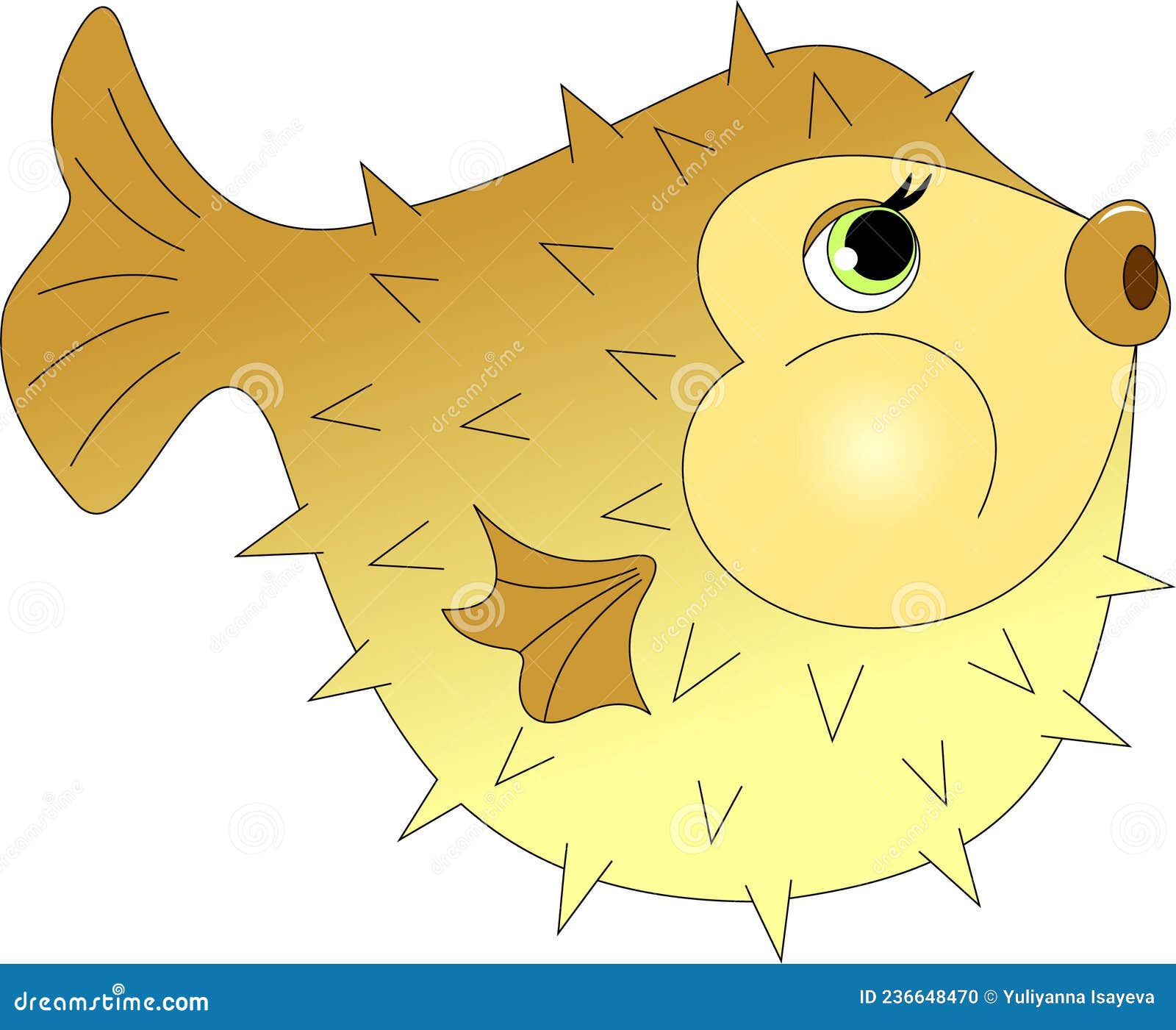 Puffer Fish Inflated Like a Ball Stock Vector - Illustration of ...