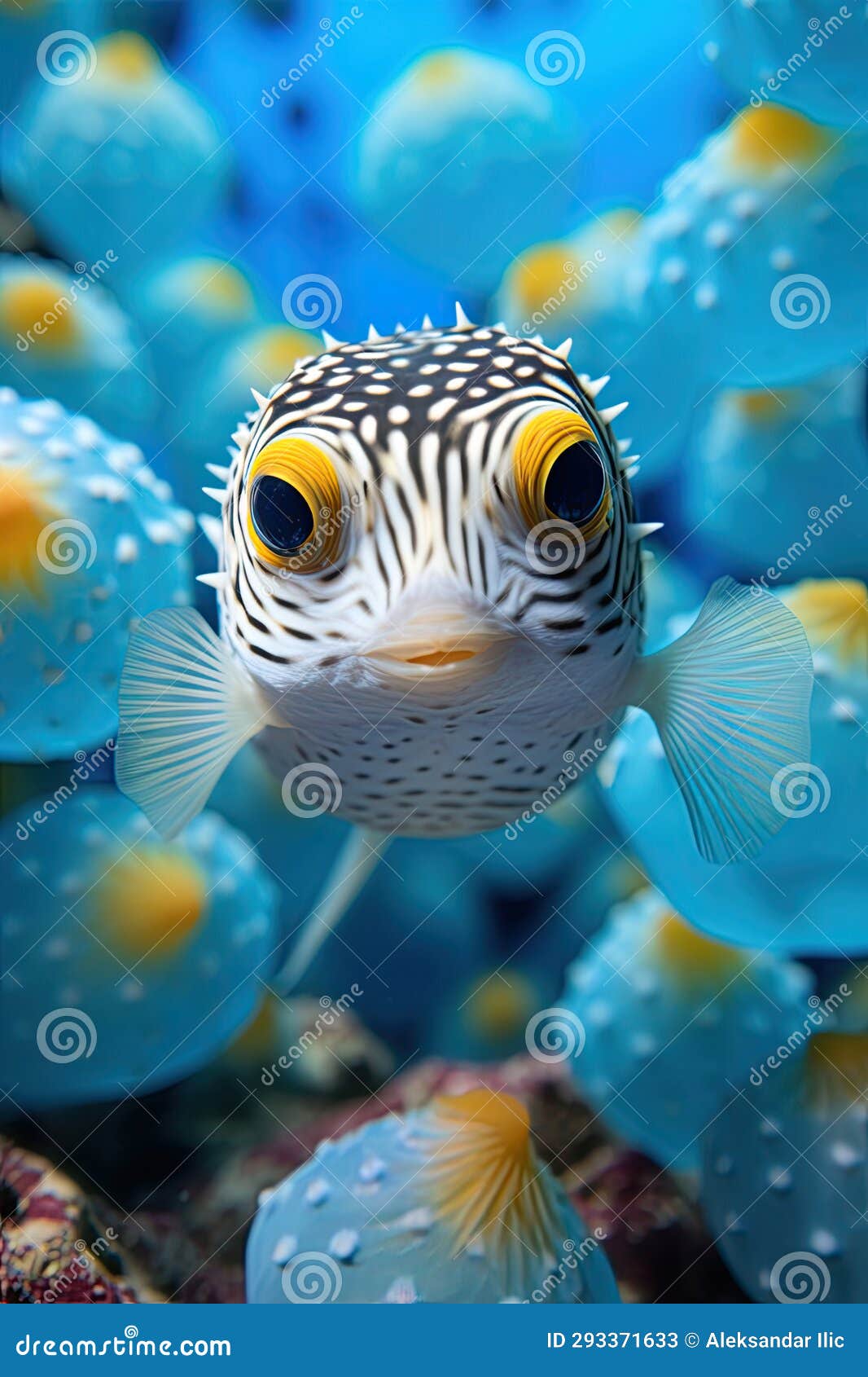 Puffer Fish in the Ocean. Generative Ai Stock Image - Image of aquarium ...