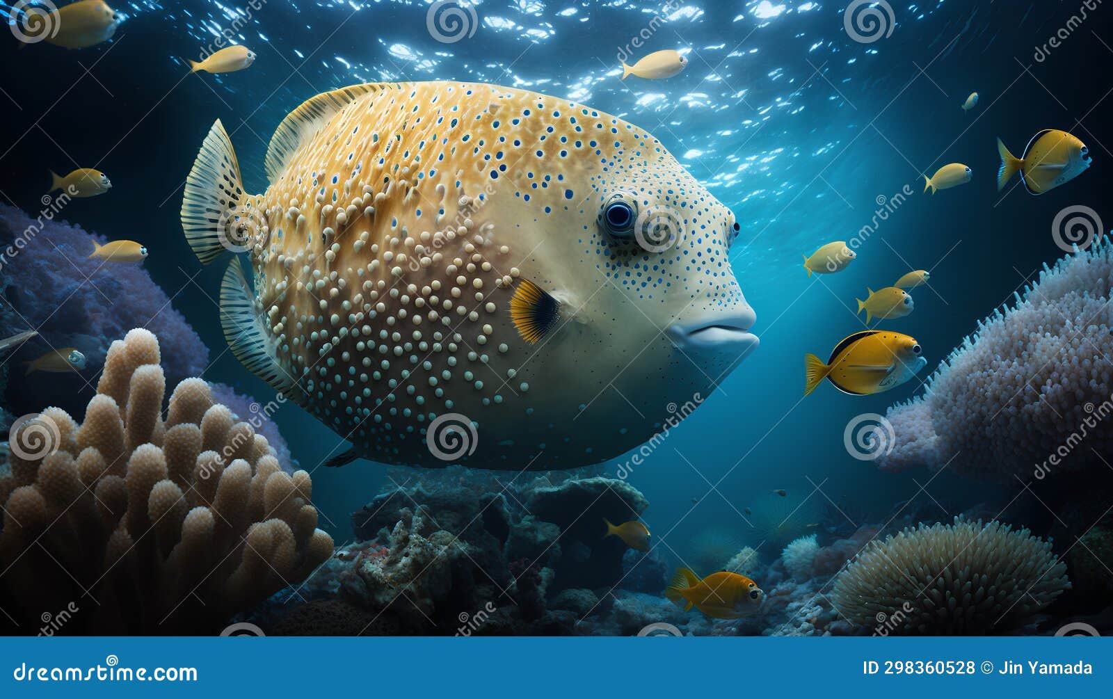 Puffer Fish in the Red Sea. Underwater World Stock Illustration ...